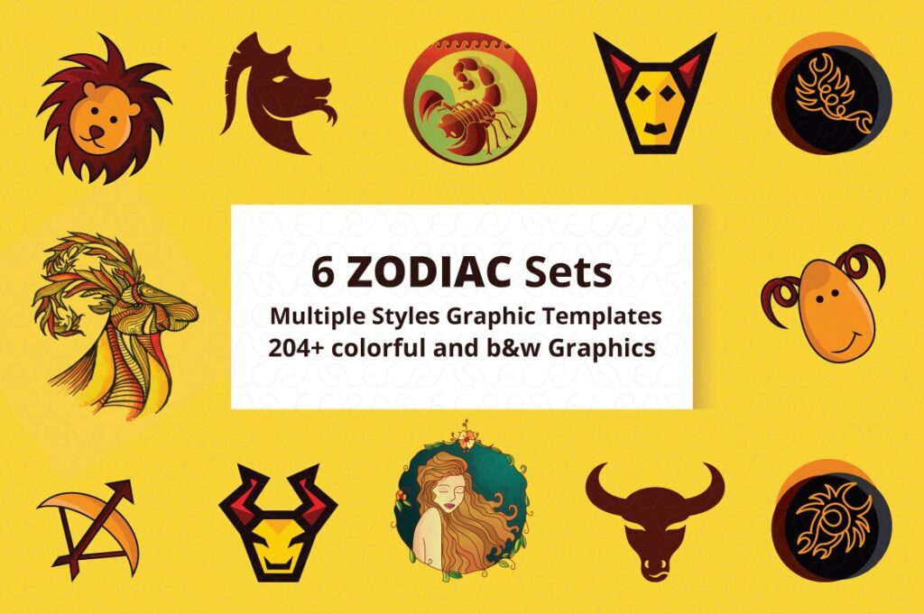6 Zodiac Sets Illustrations – MasterBundles