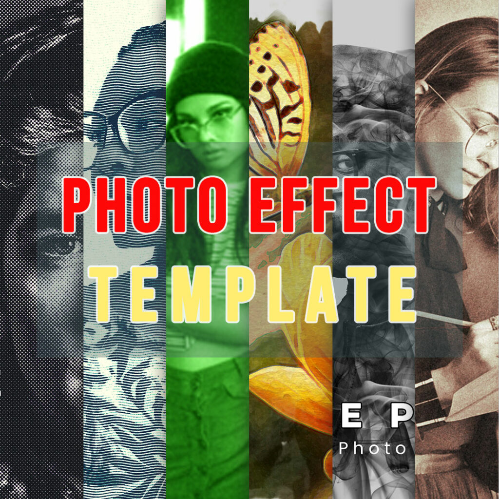 6 Photoshop Effect Bundle (watercolor, smoke, vintage, nightvision ...