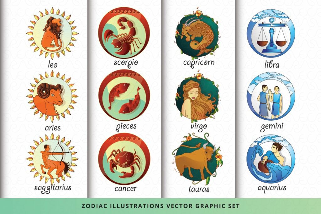 6 Zodiac Sets Illustrations – MasterBundles