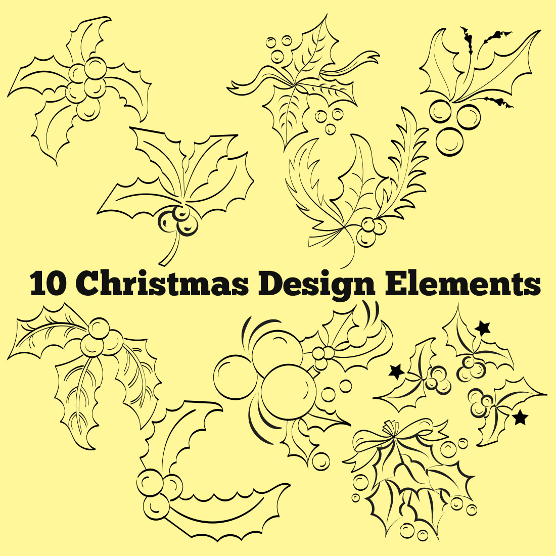 10 Christmas Design Elements - MasterBundles