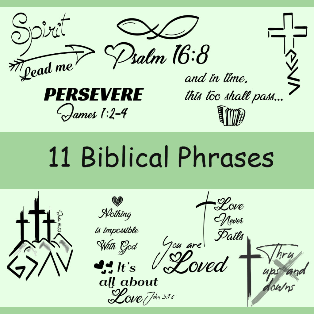11 Biblical Phrases Vector Illustrations - MasterBundles