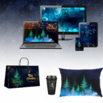 Abstract Christmas Day Collection with Fractal Objects - MasterBundles