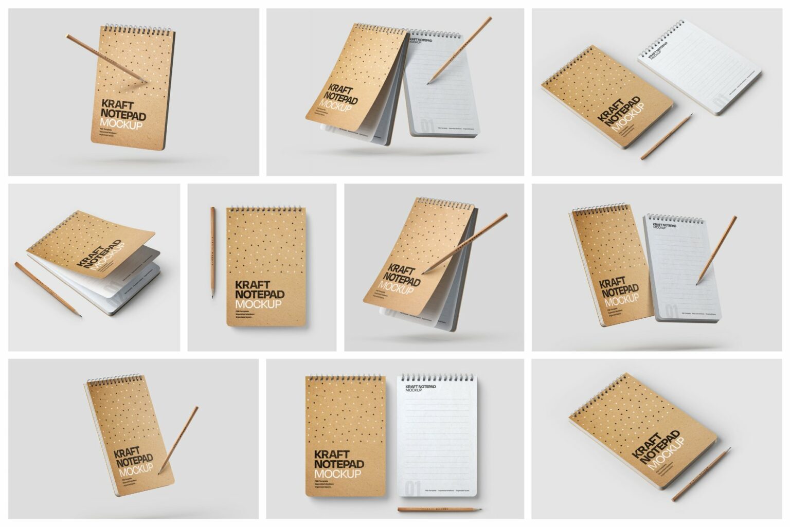 Kraft Notepad Mockup Set, Sketchbook – MasterBundles