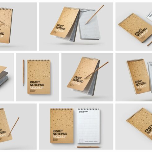 Kraft Notepad Mockup Set, Sketchbook – MasterBundles
