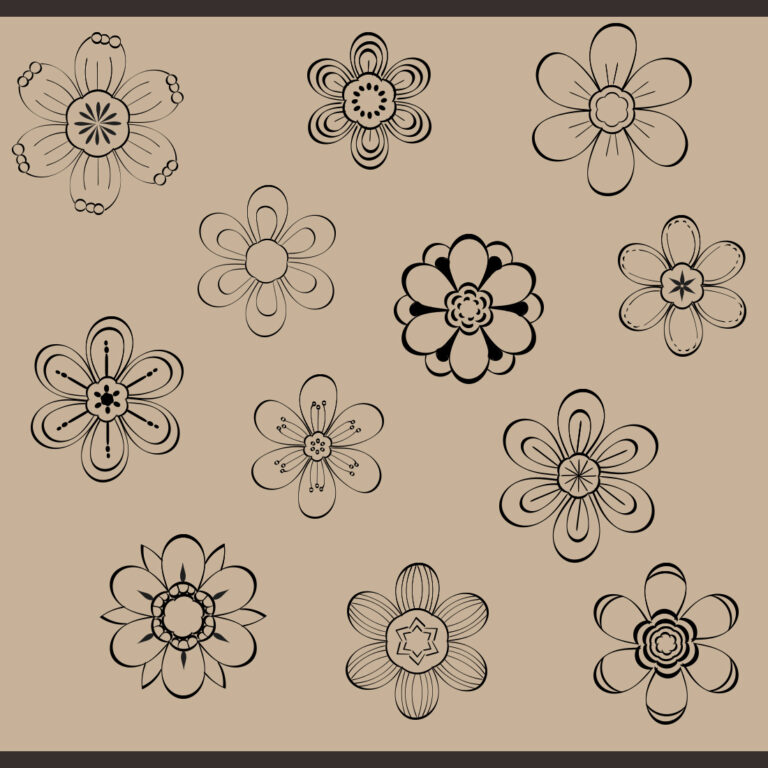 12 Floral Art Drawing With Line-Art - MasterBundles