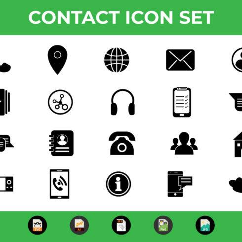 Contact Icons Set Vector and SVG - MasterBundles