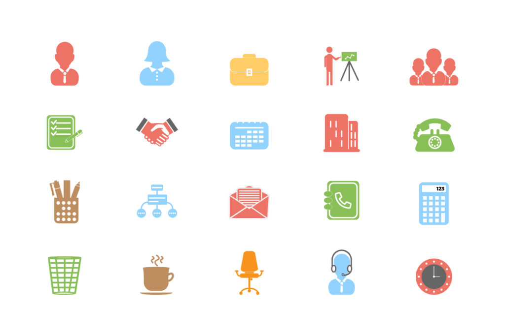Business and Office Flat Icons Vector and SVG - MasterBundles