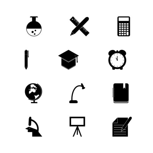 Education Glyph Icon Set Vector and SVG - MasterBundles