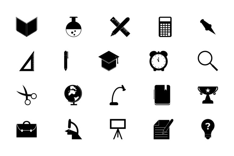 Education Glyph Icon Set Vector and SVG - MasterBundles