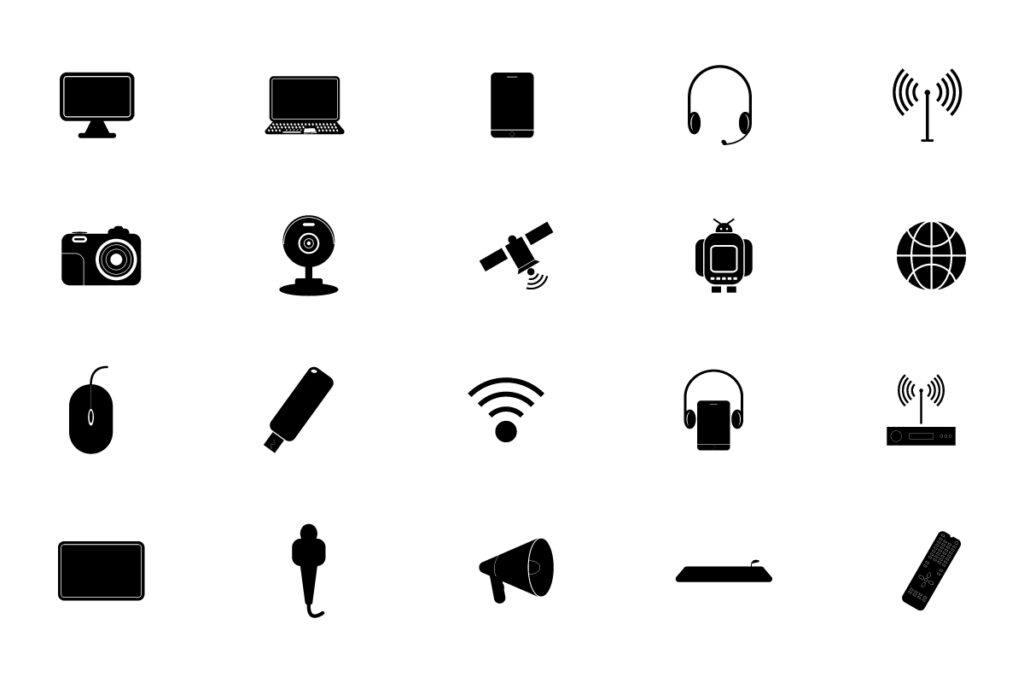 Glyph Technology and Multimedia icons Vector and SVG - MasterBundles