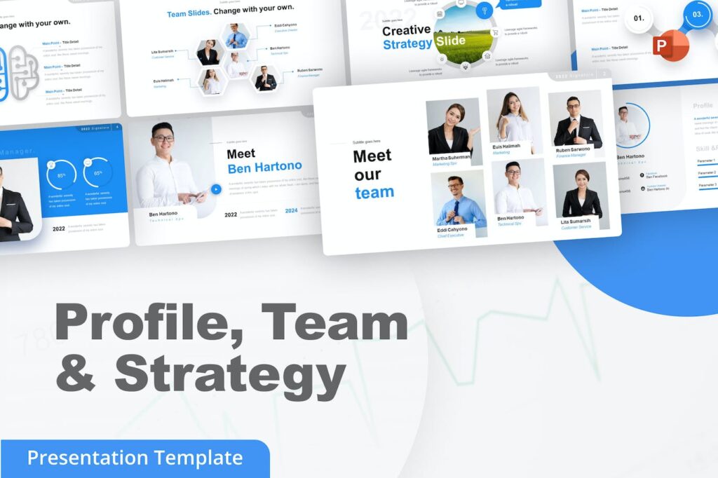 Profile, Team & Strategy Powerpoint Template – MasterBundles