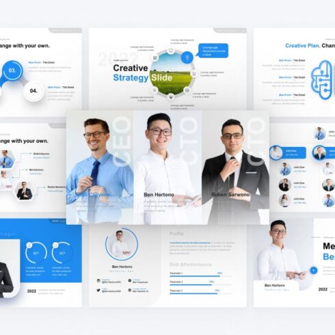 Profile, Team & Strategy Powerpoint Template | MasterBundles