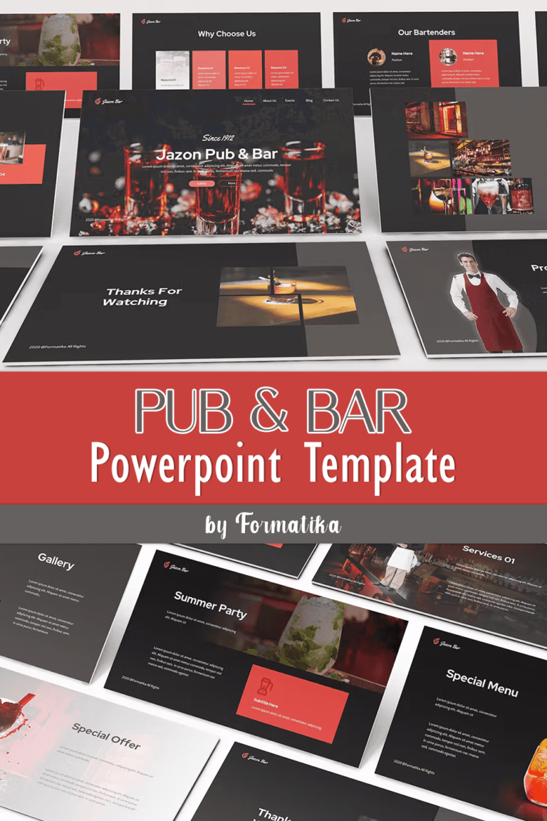 Pub & Bar PowerPoint Template – MasterBundles