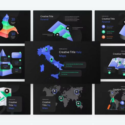 Pyramid & Maps Infographic PowerPoint Template | MasterBundles
