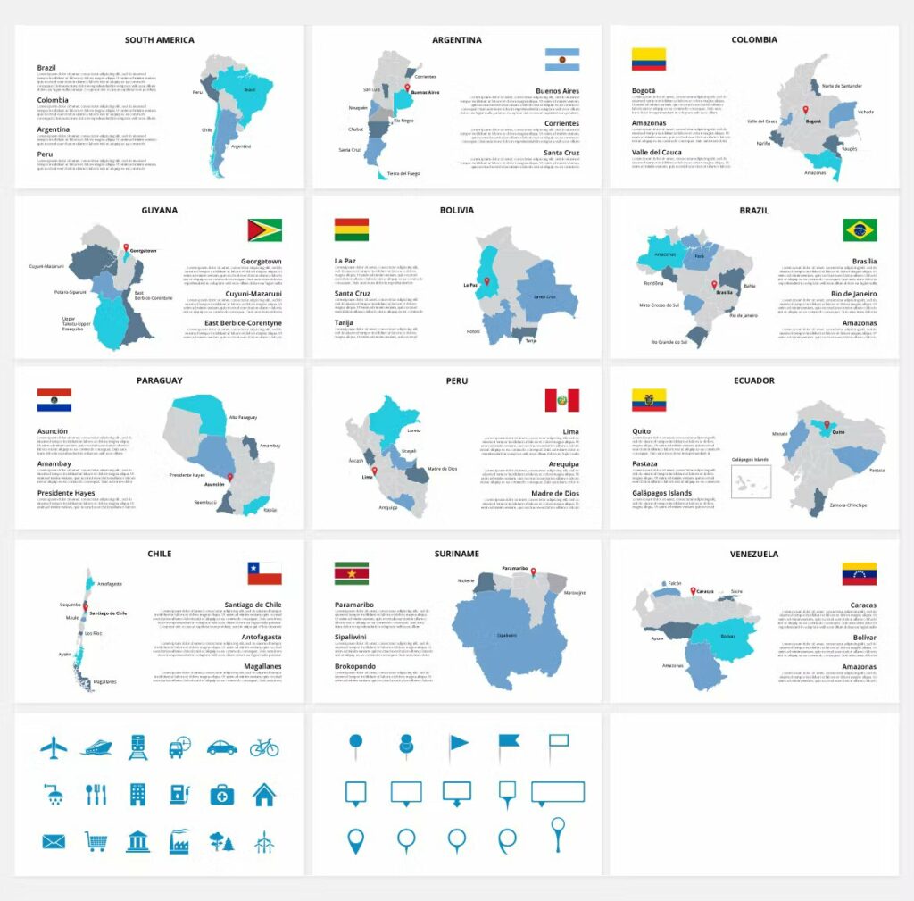 South America Maps PowerPoint Animated Slides – MasterBundles