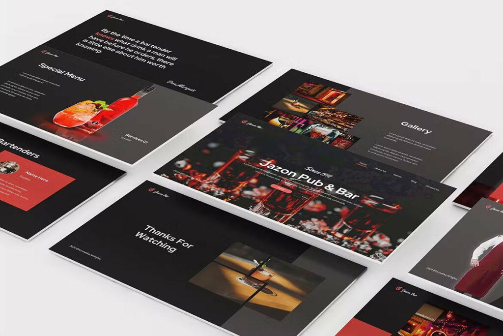 Pub & Bar PowerPoint Template – MasterBundles