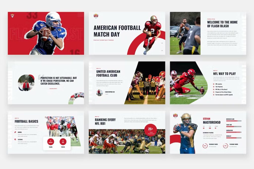 Flash Blast – American Football Sport Powerpoint Template – MasterBundles