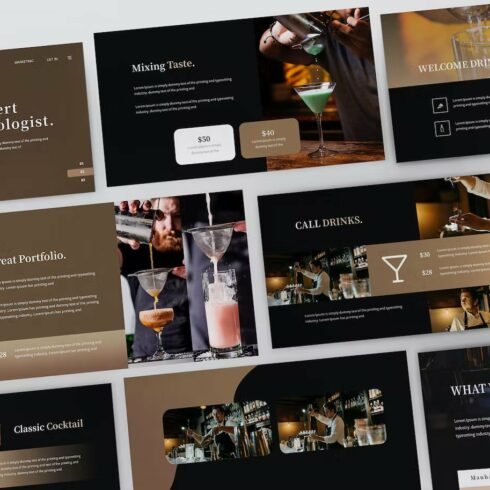 Expert Mixologist Powerpoint Presentations | MasterBundles