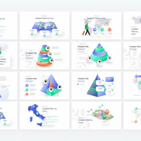 Pyramid & Maps Infographic PowerPoint Template | MasterBundles