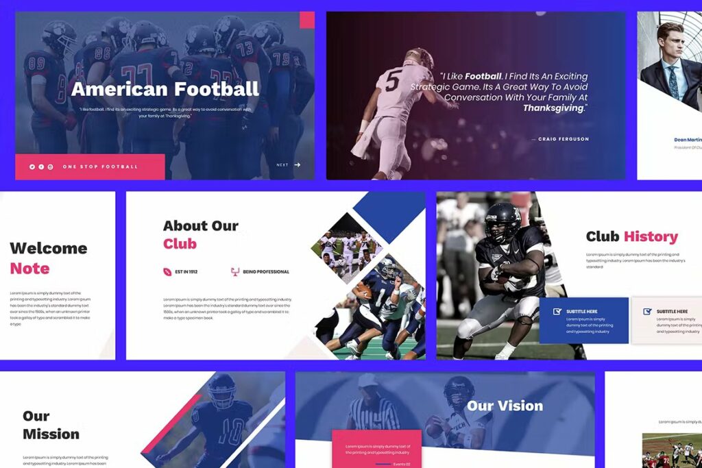 American Football Powerpoint Template – MasterBundles