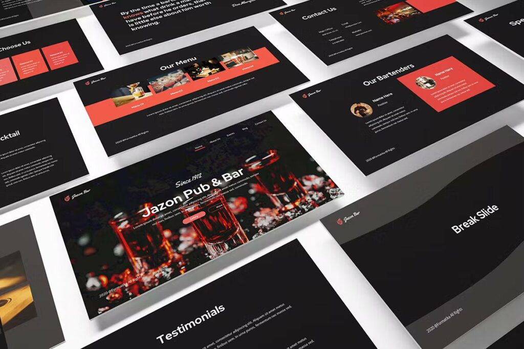 Pub & Bar PowerPoint Template – MasterBundles