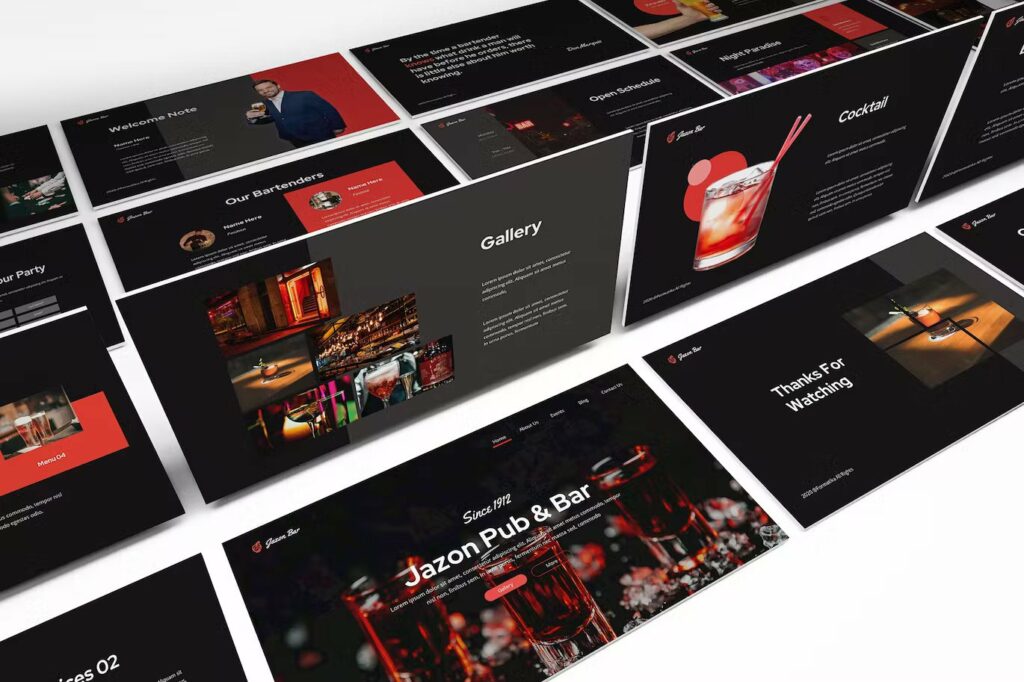 Pub & Bar PowerPoint Template – MasterBundles
