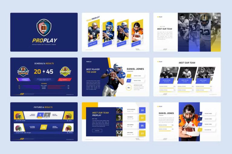 American Football Sports PowerPoint Template – MasterBundles