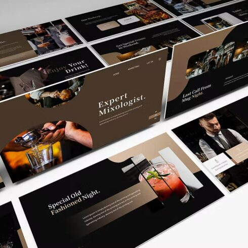 Expert Mixologist Powerpoint Presentations | MasterBundles
