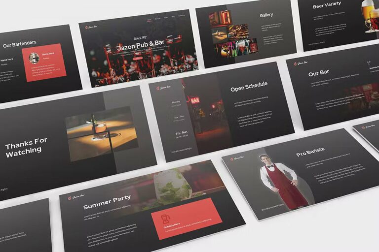 Pub & Bar PowerPoint Template – MasterBundles