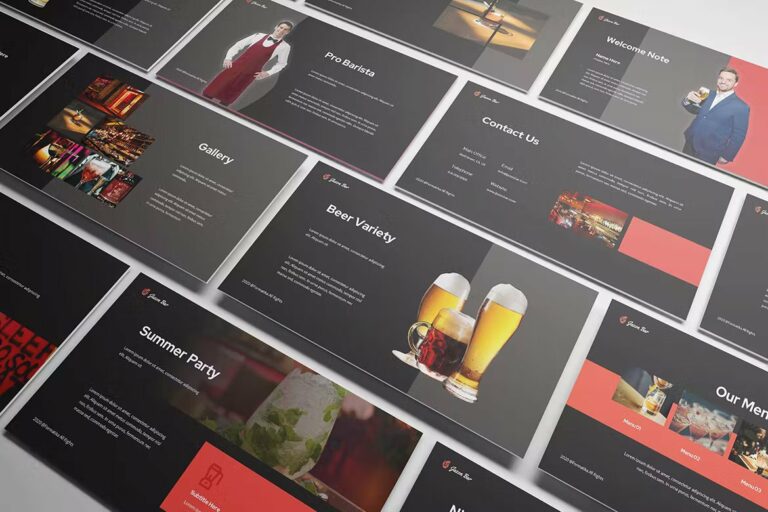 Pub & Bar PowerPoint Template – MasterBundles