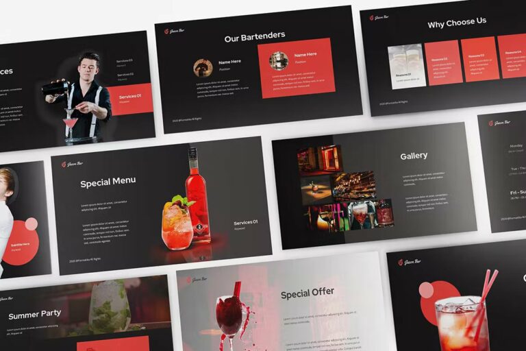 Pub & Bar PowerPoint Template – MasterBundles