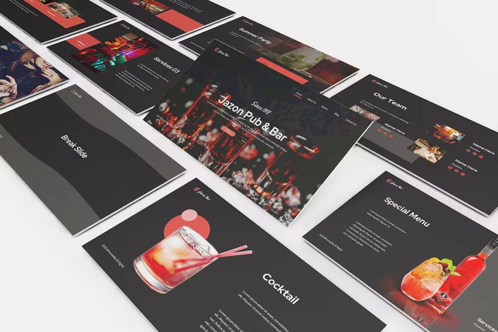 Pub & Bar PowerPoint Template – MasterBundles