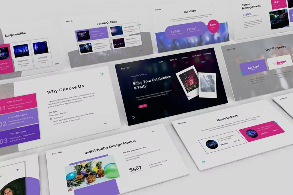 Party Planner Powerpoint Template – MasterBundles