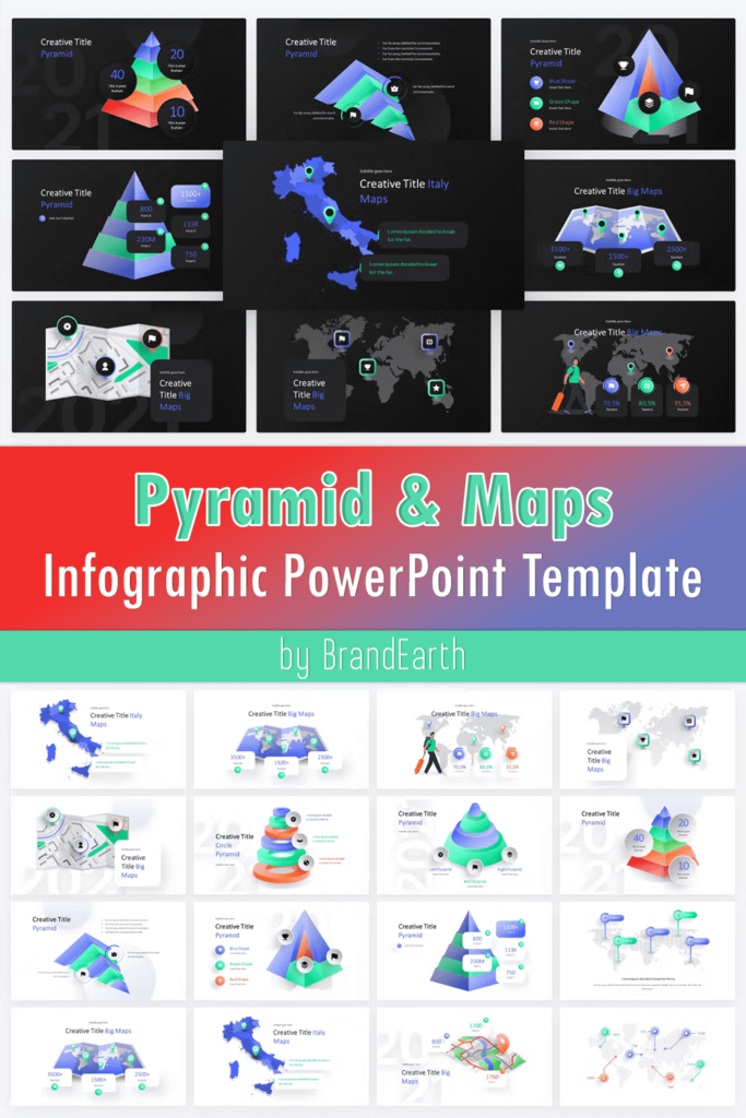 Pyramid & Maps Infographic PowerPoint Template – MasterBundles