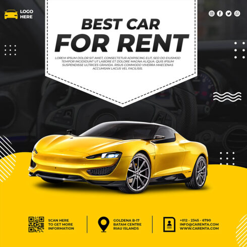 car rental social media templates - MasterBundles