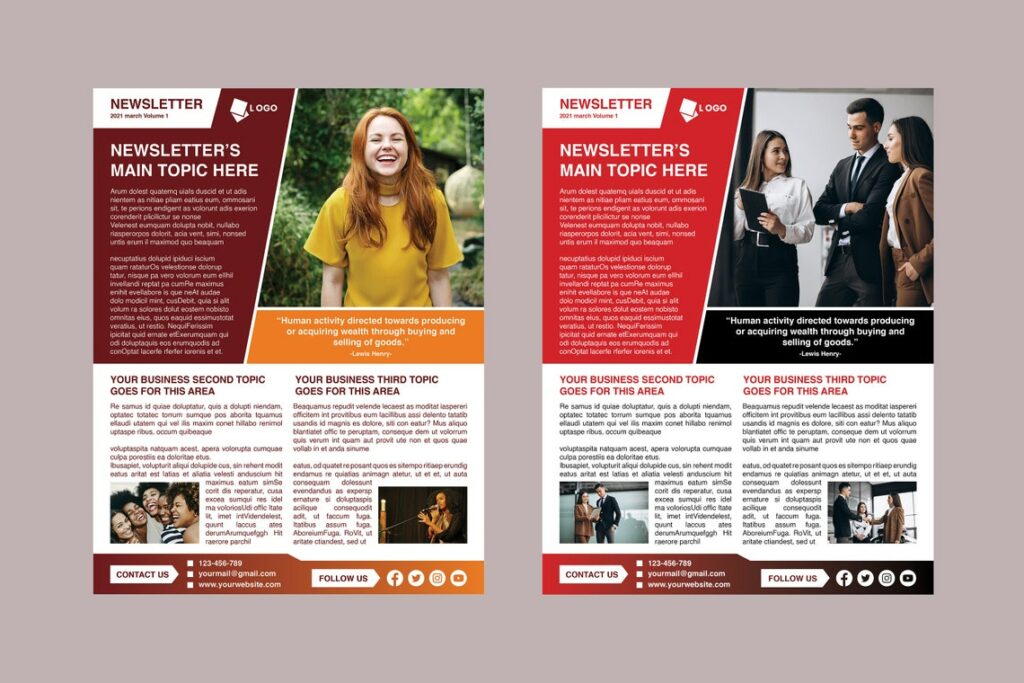 Reusable Newsletter Template ( 8.5 X 11 Size ) – MasterBundles
