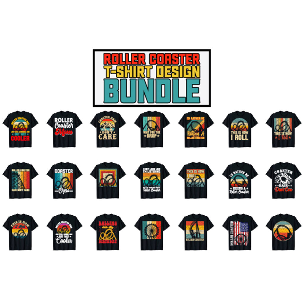 23 T-Shirt Vintage Amusement Park Design Bundle - MasterBundles