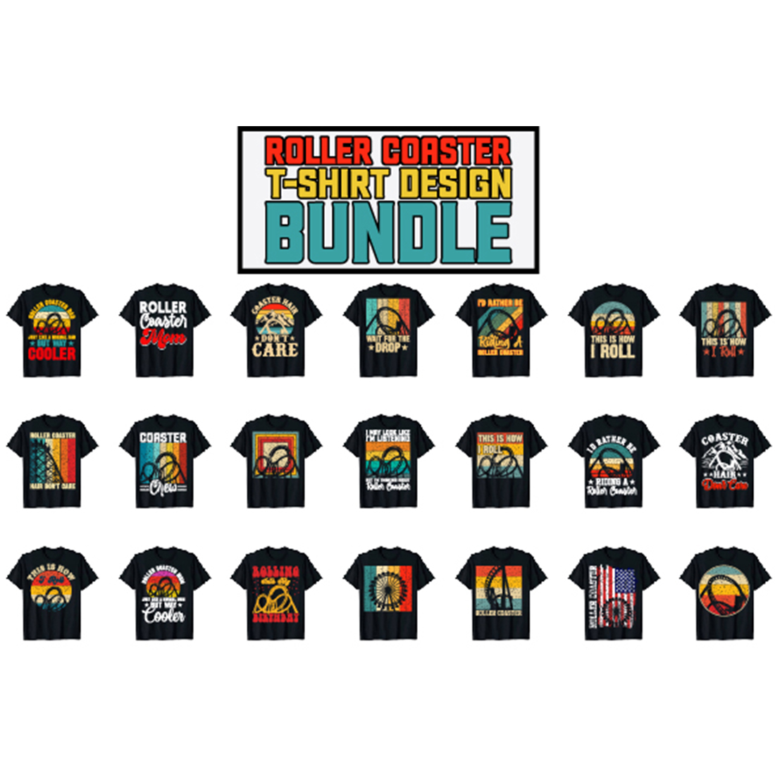 23 T-Shirt Vintage Amusement Park Design Bundle - MasterBundles