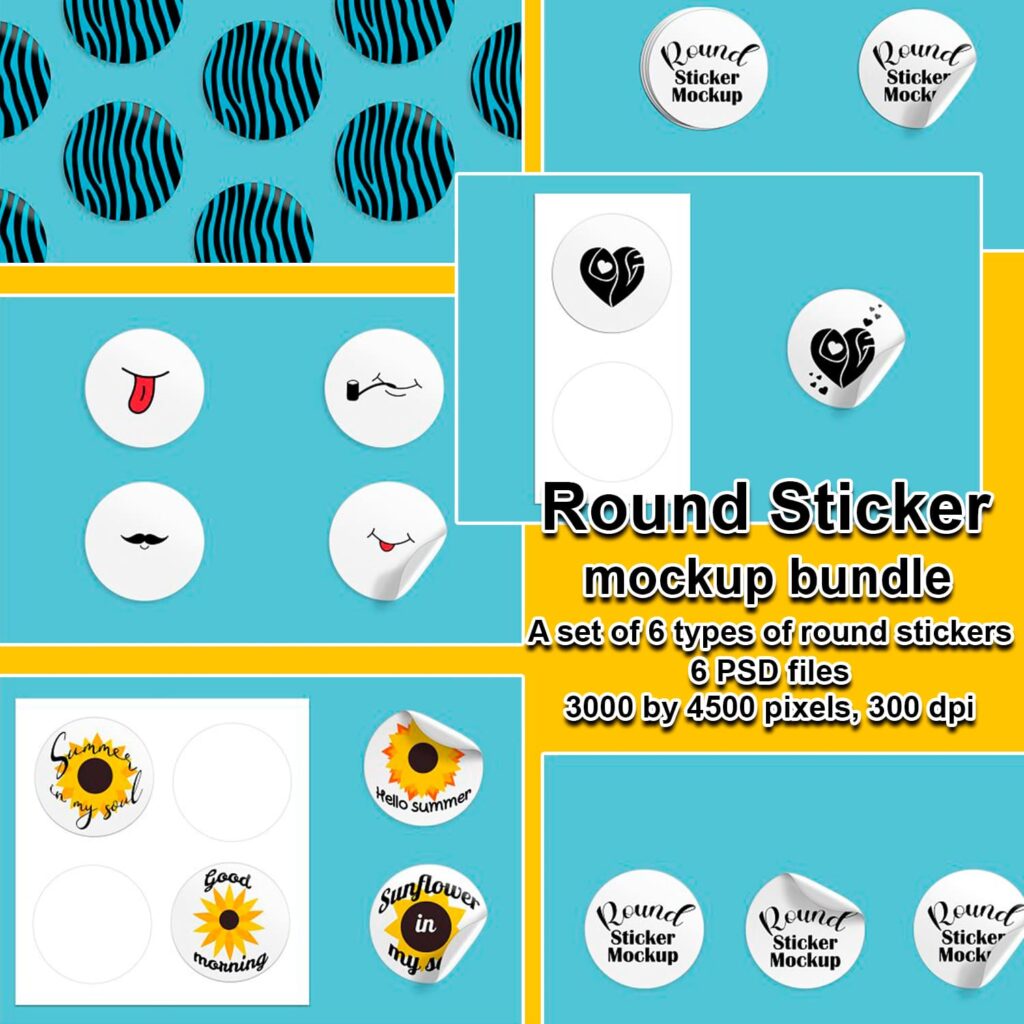 Round Stickers Mockup PSD – MasterBundles
