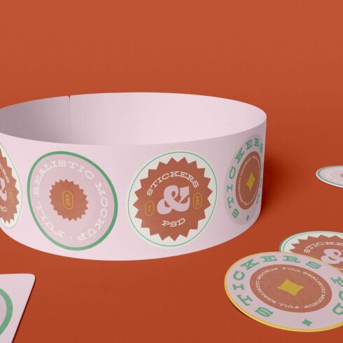 Round Stickers Mockup Template | MasterBundles