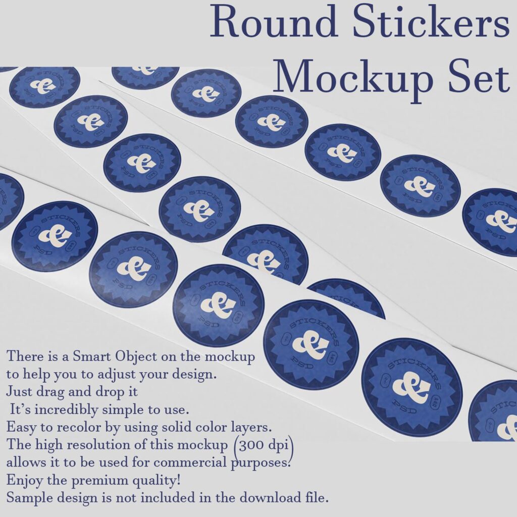 Round Stickers Mockup Set | Master Bundles