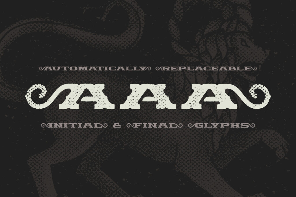 Chimera Tail Font + illustration - MasterBundles