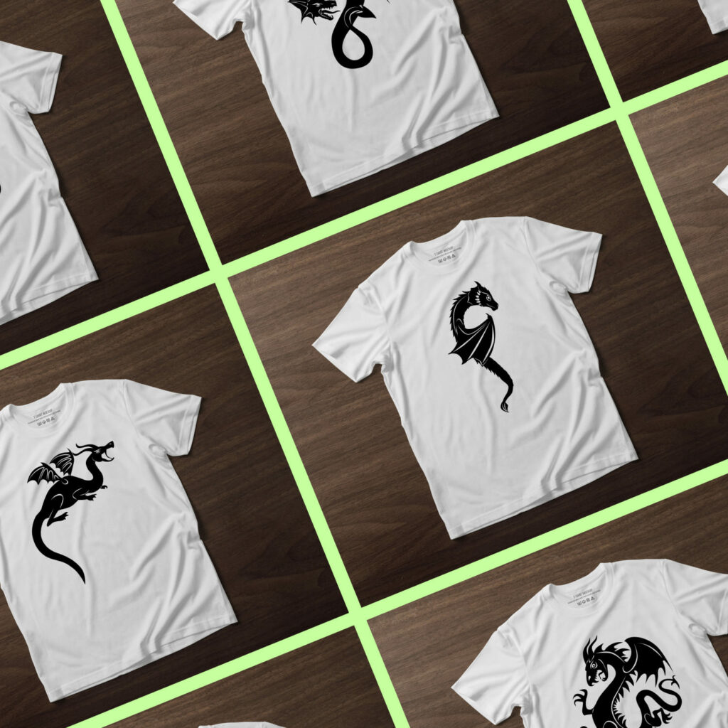 Silhouette Dragon SVG T-shirt Designs Bundle – MasterBundles