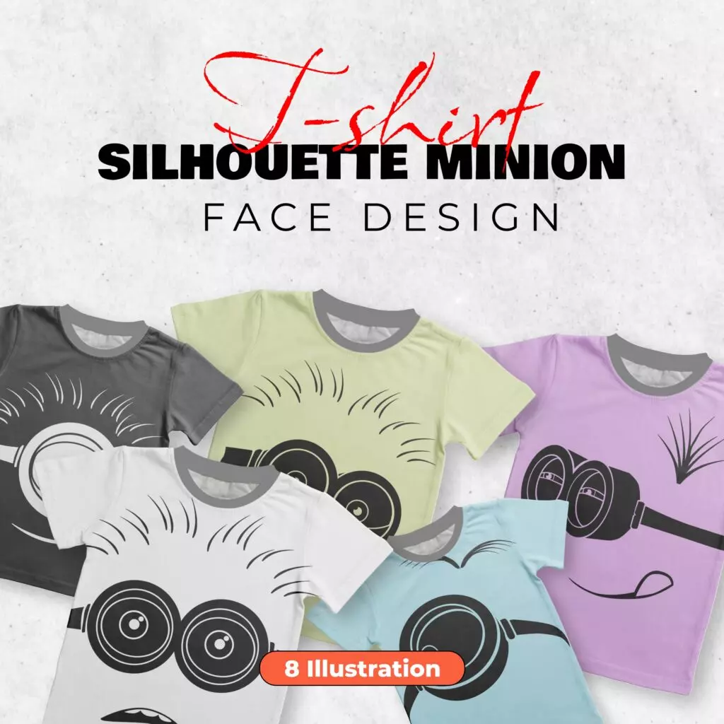 Silhouette Minion Face T-shirt Designs - MasterBundles
