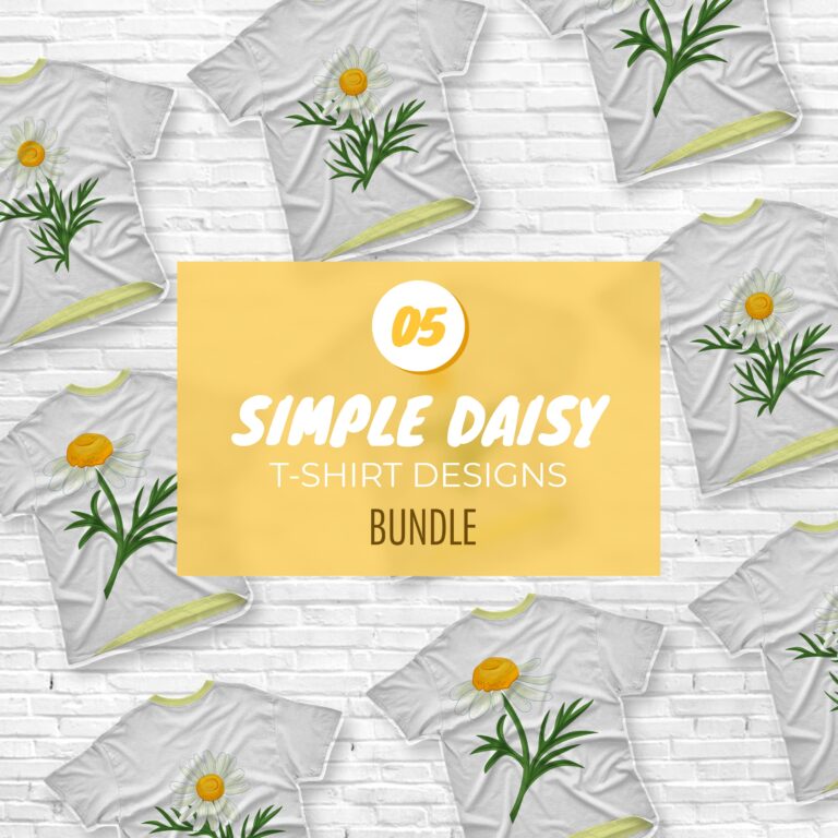 Simple Daisy T-shirt Designs Bundle – MasterBundles