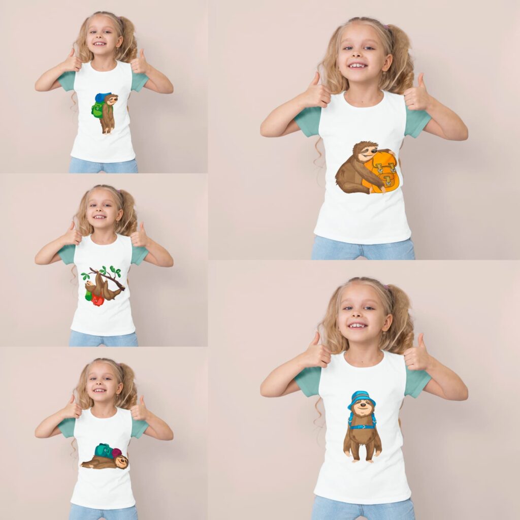 Sloth Hiking Team SVG T-Shirt Designs Bundle – MasterBundles