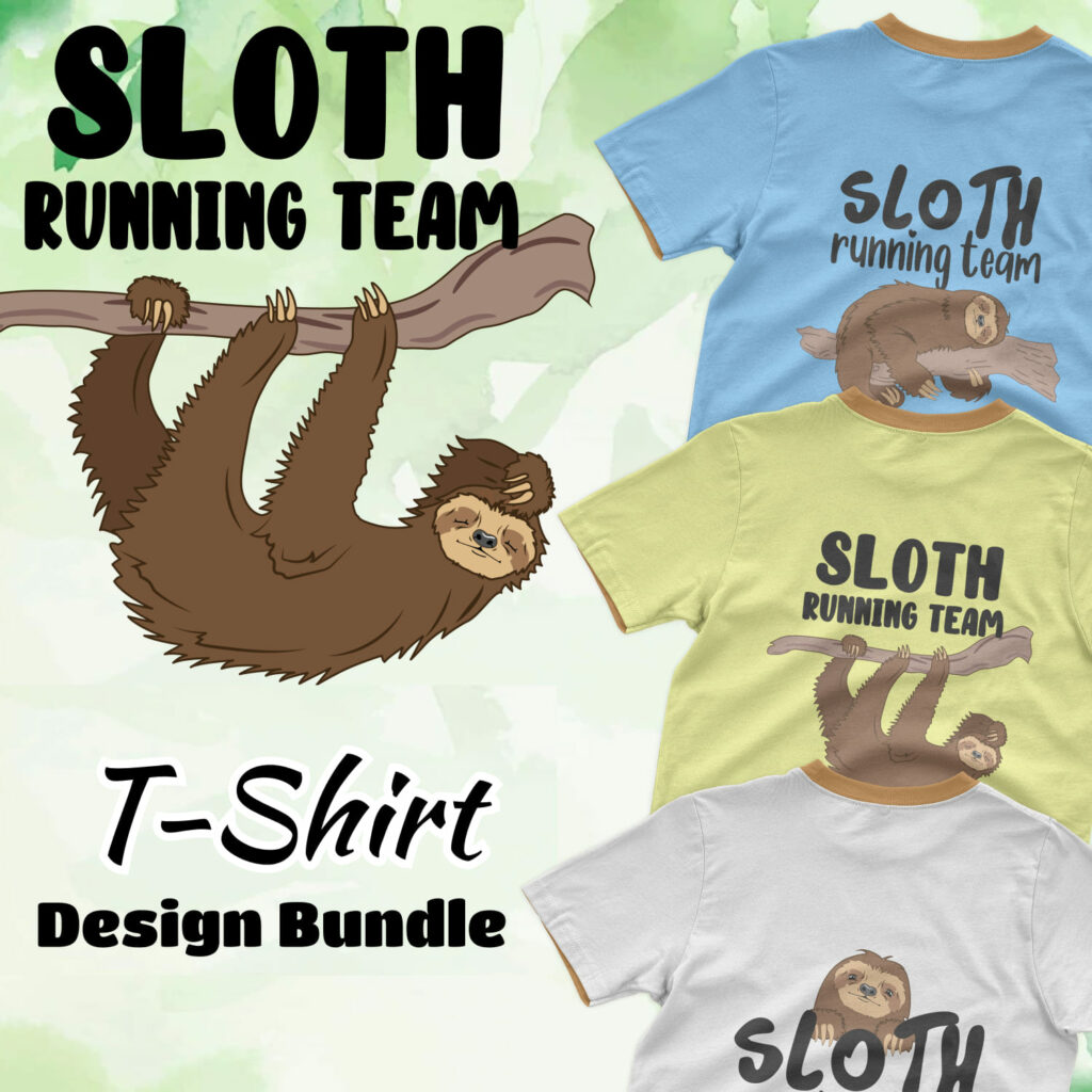 Black & White Sloth SVG T-Shirt Designs Bundle – MasterBundles