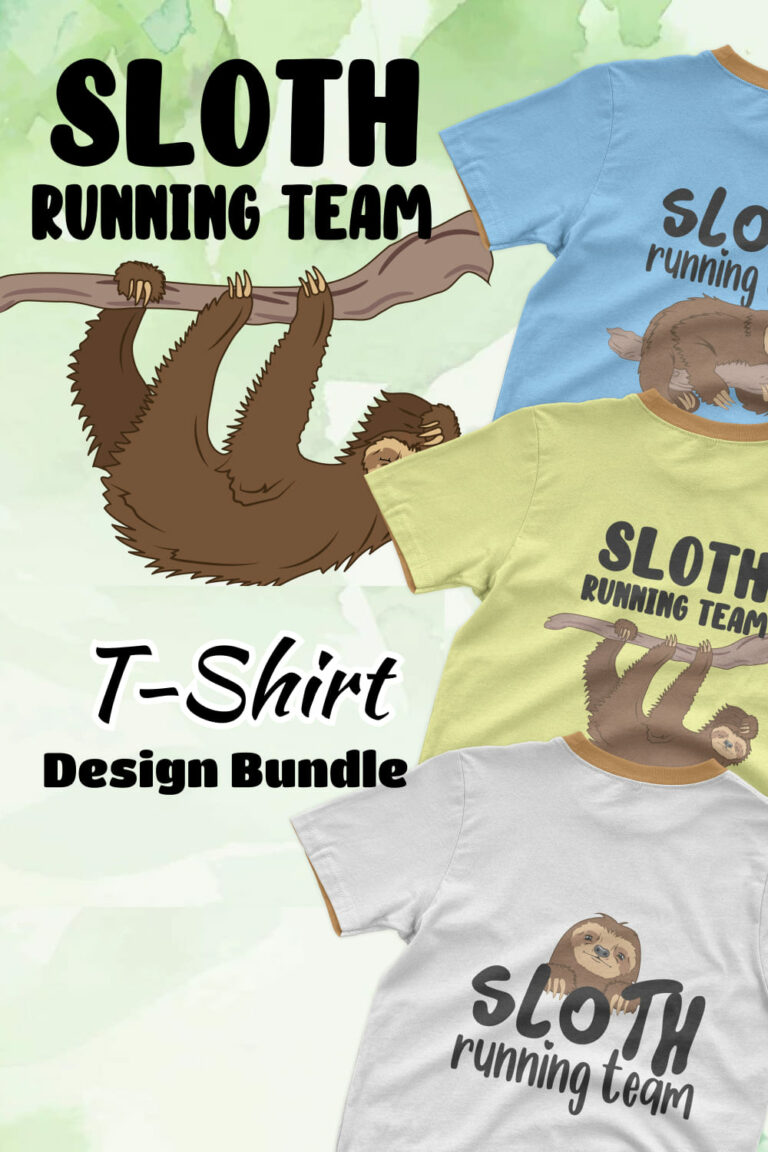 Sloth Running Team SVG T-Shirt Designs Bundle – MasterBundles