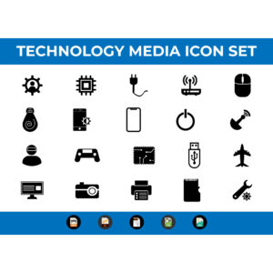 20 Flat Technology and Multimedia icons - MasterBundles