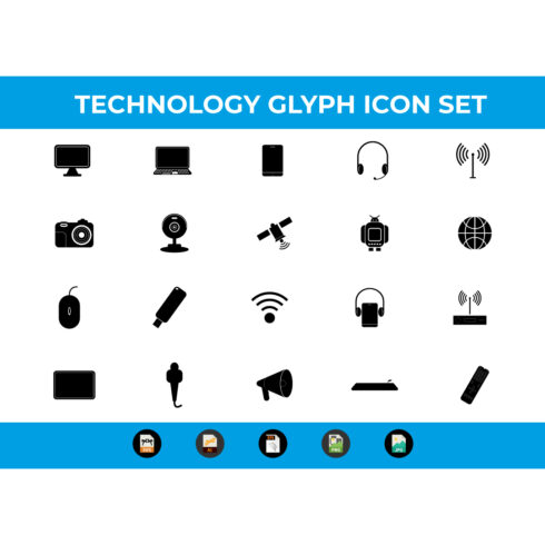Glyph Technology and Multimedia icons Vector and SVG - MasterBundles